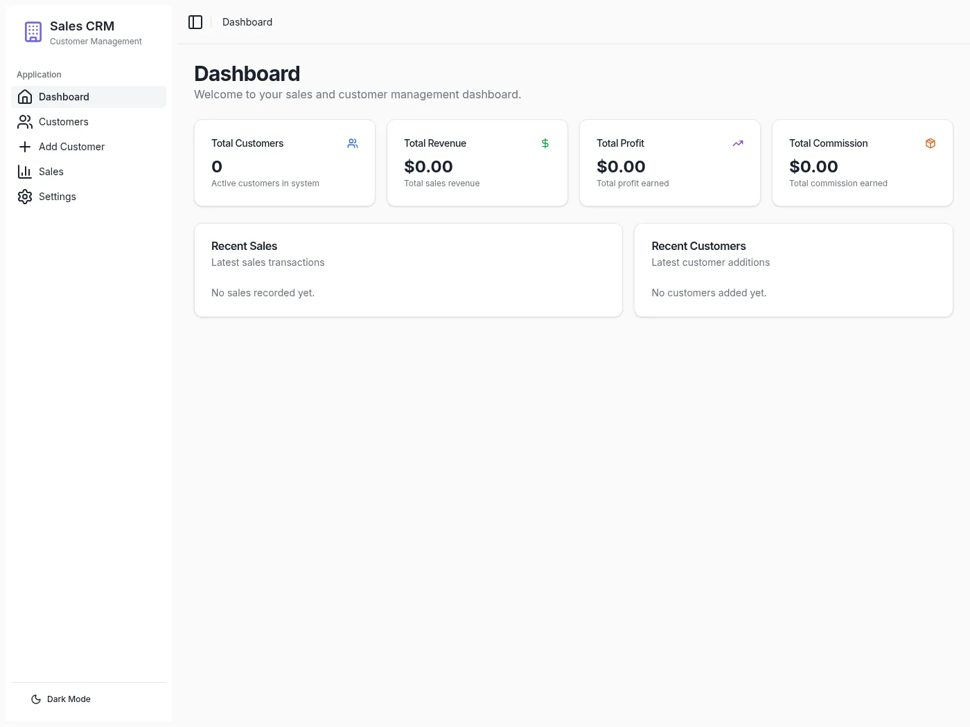 Sales & Customer Management Dashboard with Modern UI (MERN)
