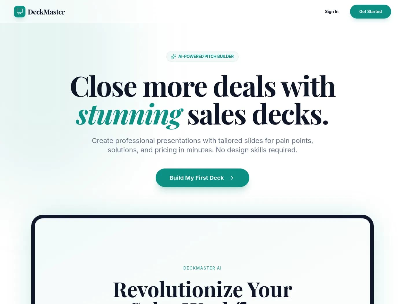 Sales Deck Builder