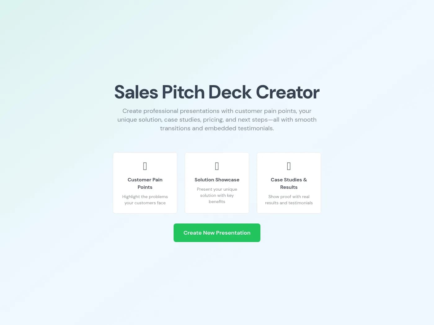 Sales Pitch Deck Creator
