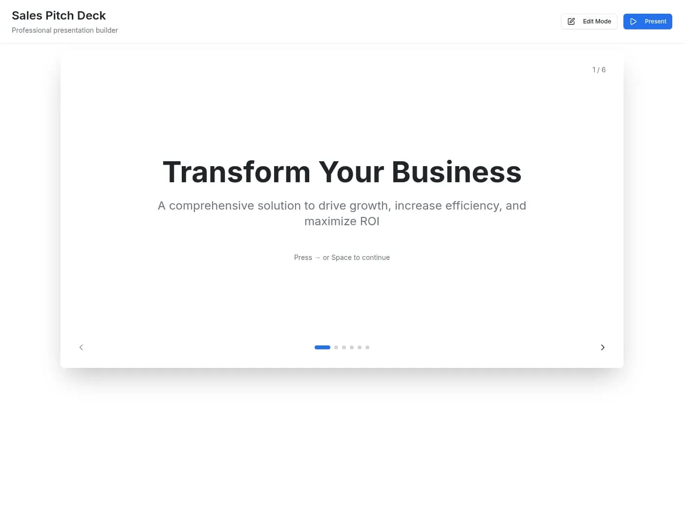 Sales Pitch Deck Generator
