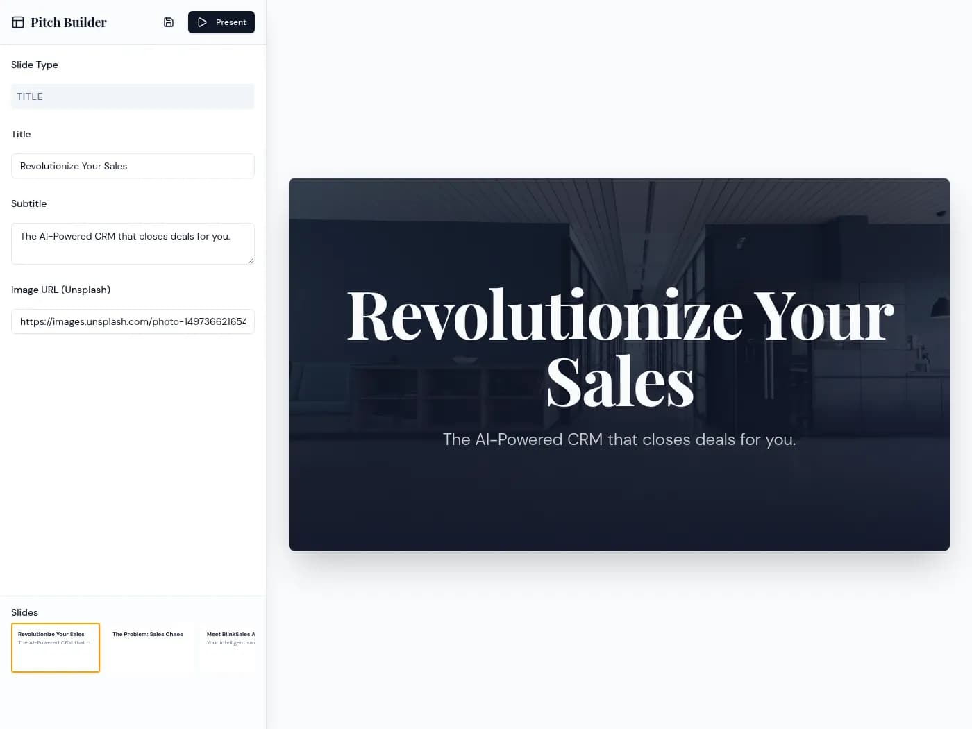 Sales Pitch Deck Generator