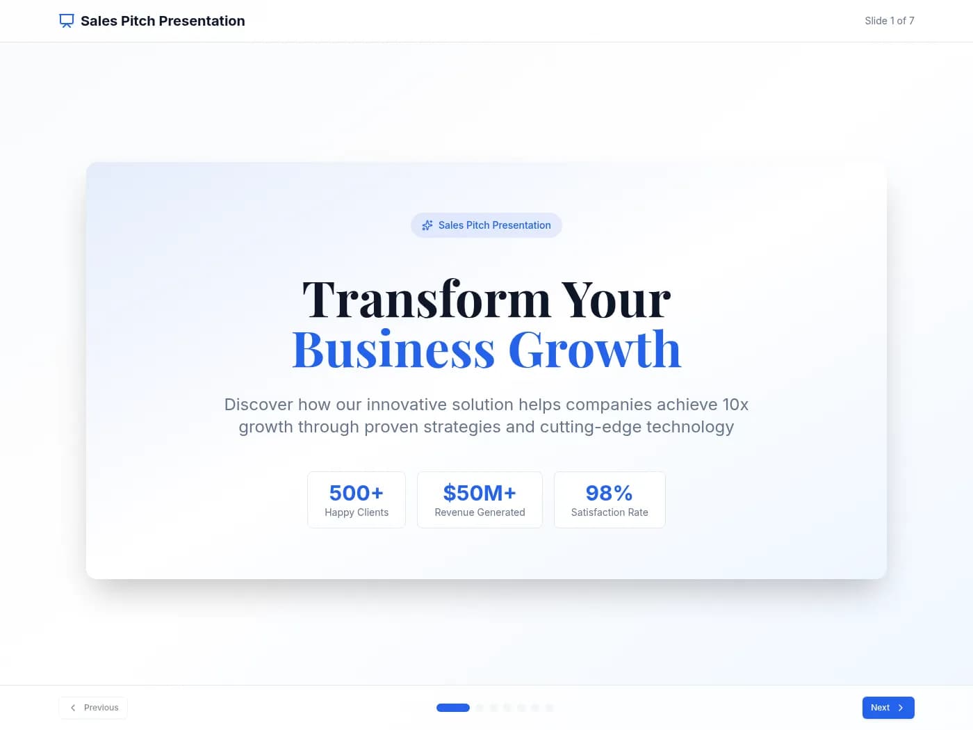 Sales Pitch Presentation Builder