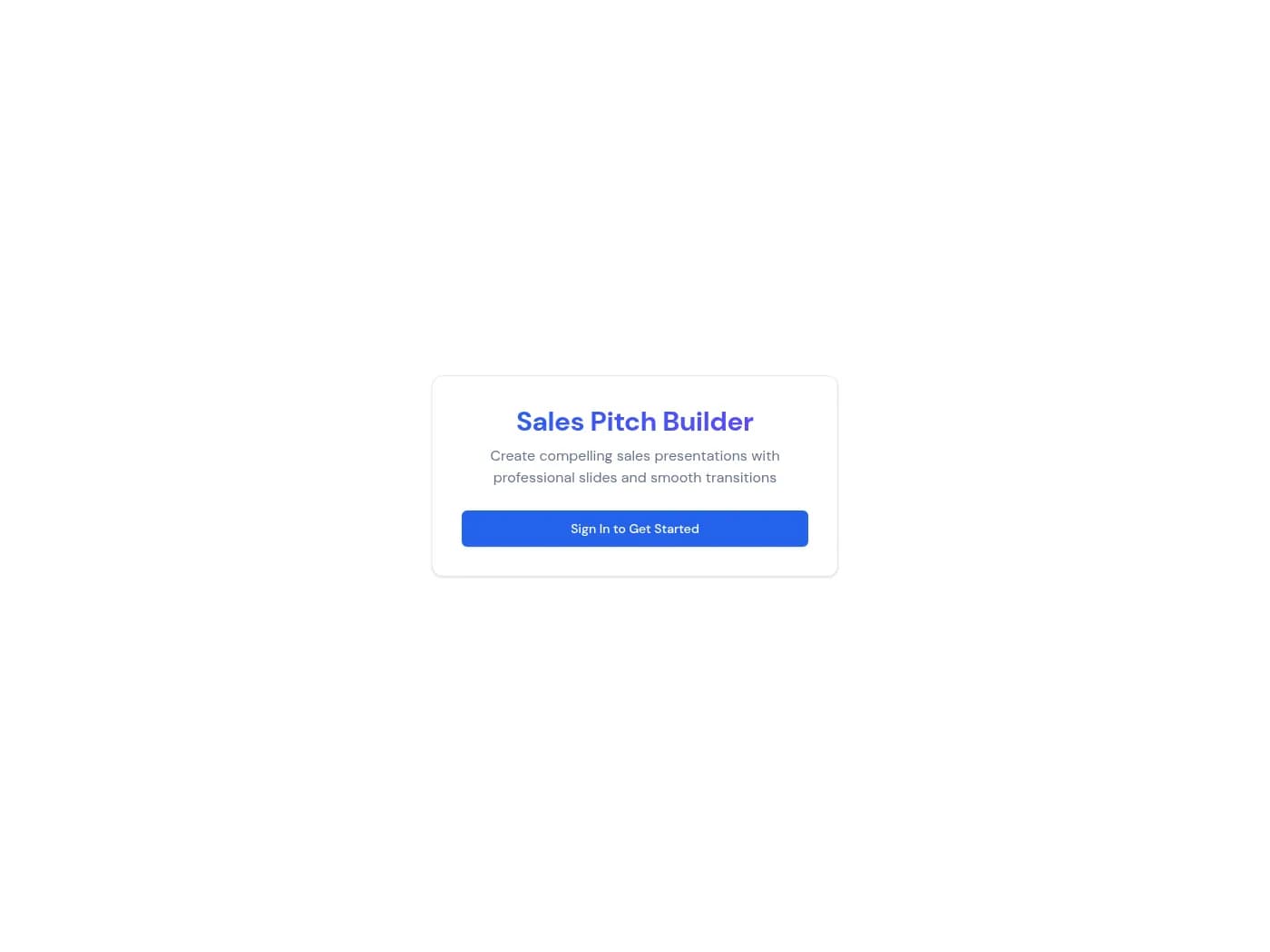 Sales Pitch Deck Presentation Builder