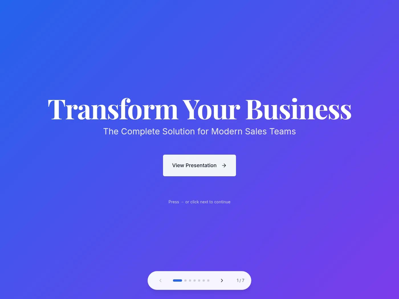 Sales Pitch Presentation Builder