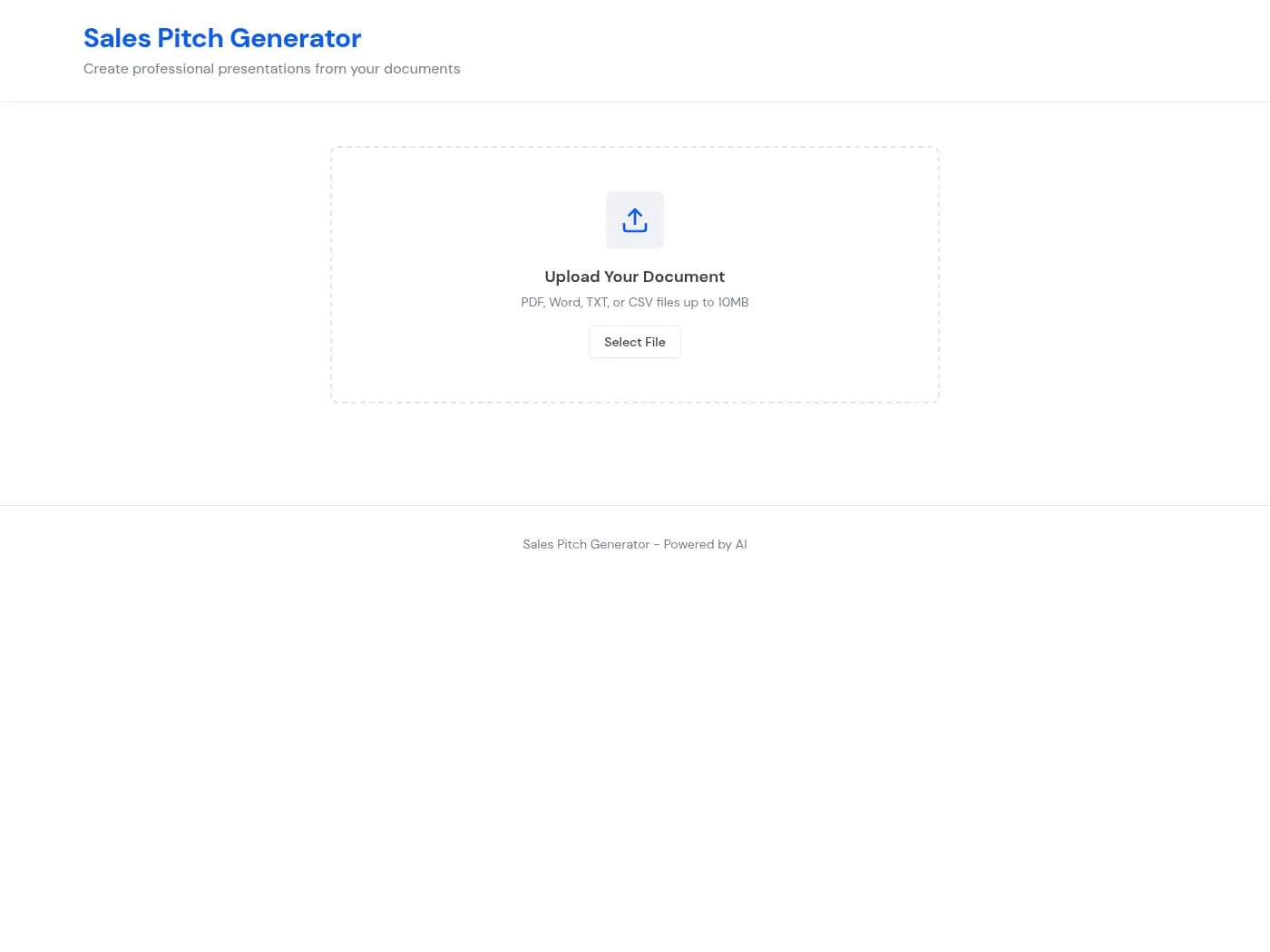 Sales Pitch Presentation Generator