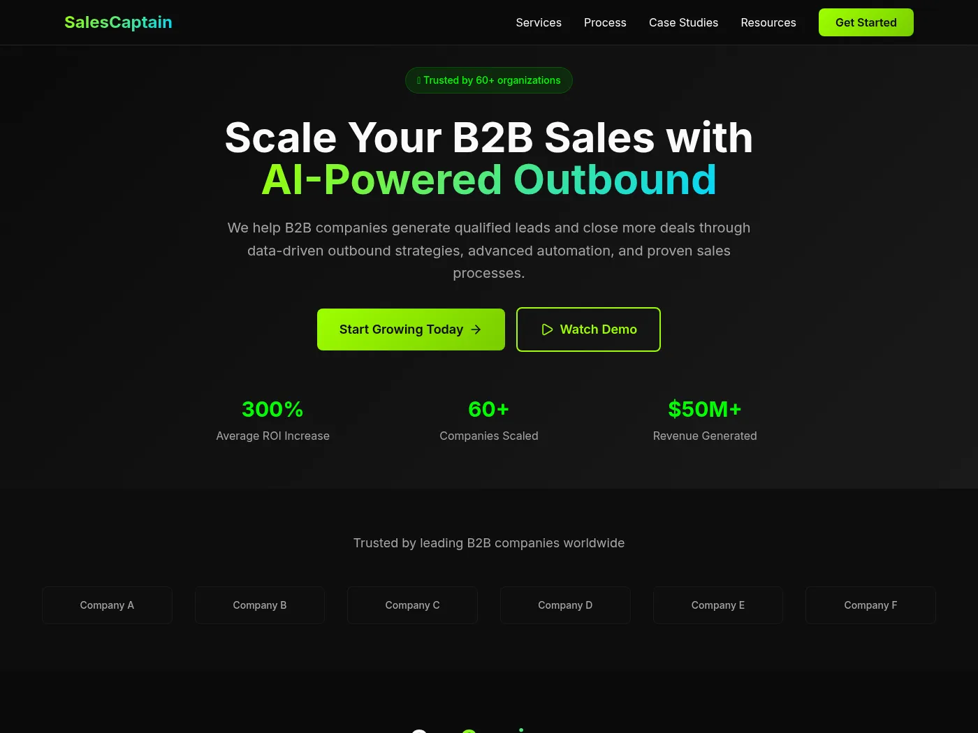 SalesCaptain Website Clone
