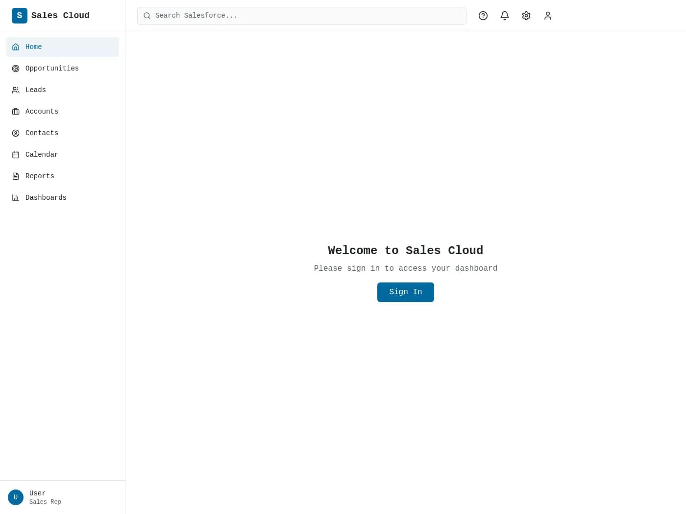 SalesForce Sales Cloud Clone