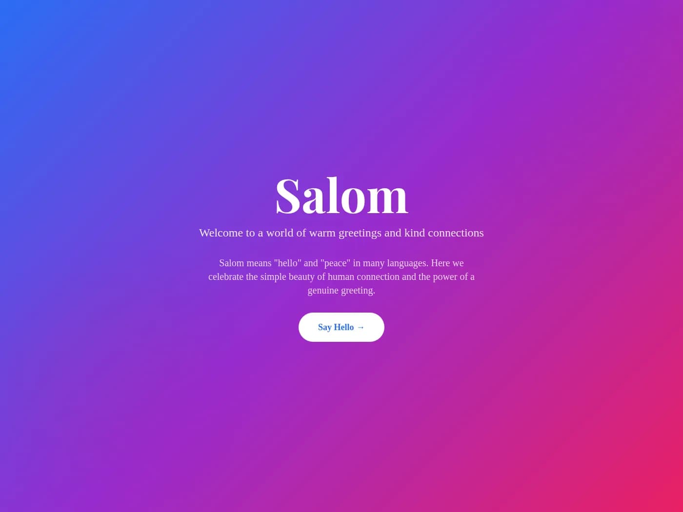 Salom - Friendly Web Greeting App
