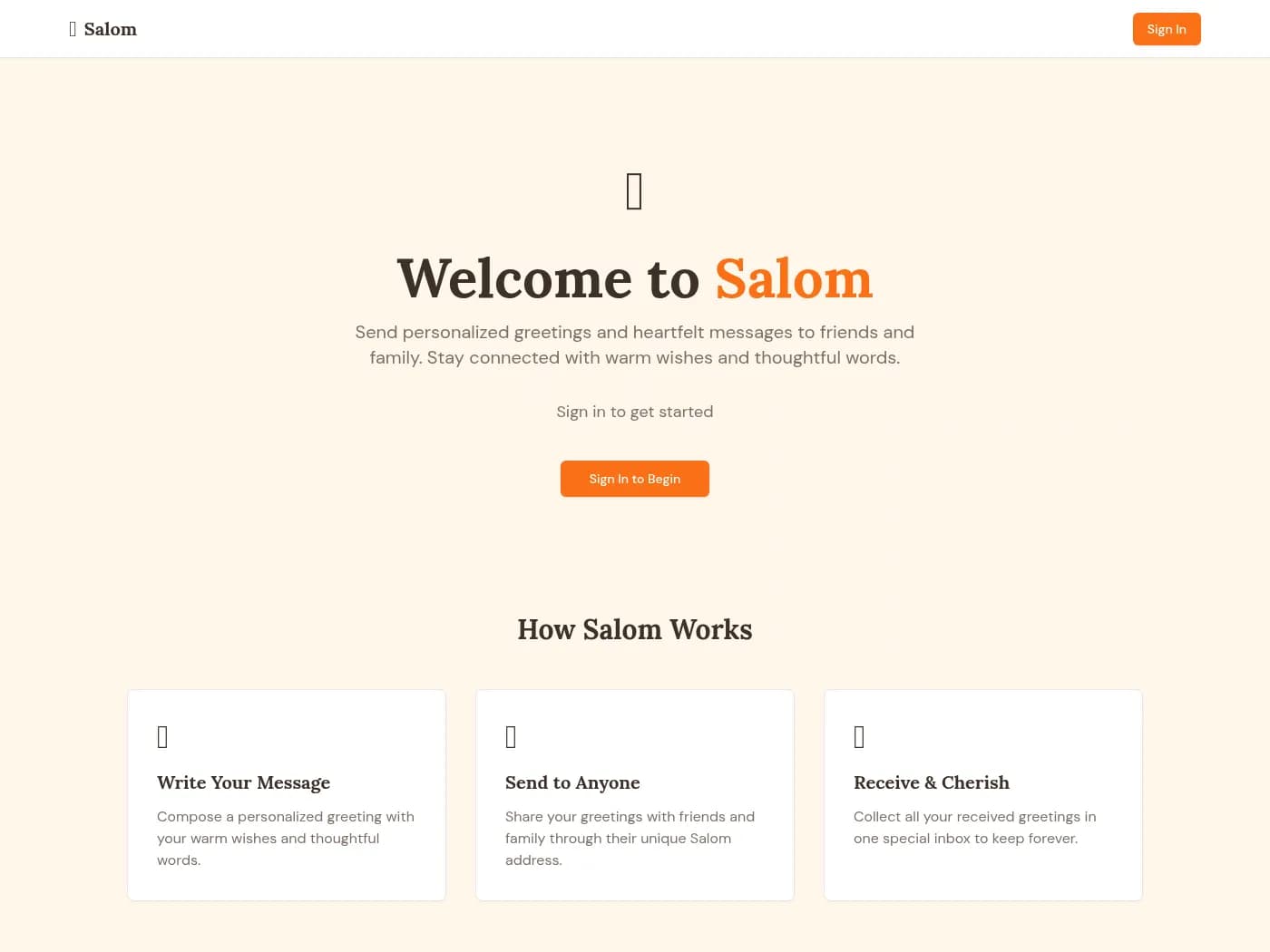 Salom Greeting Web App