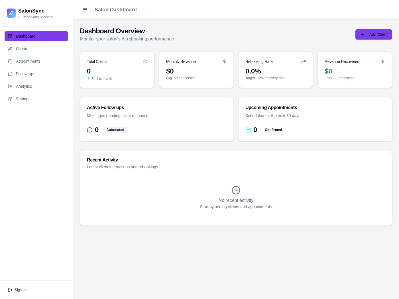 SalonSync – AI Rebooking Assistant for Salons