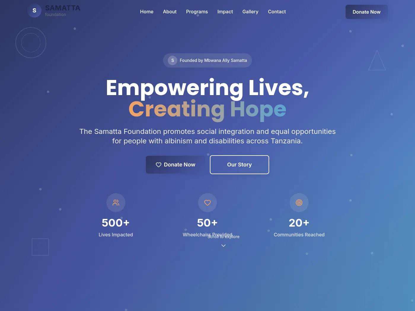 Samatta Foundation Modern Website – Social Impact Platform for Albinism & Disability in Tanzania