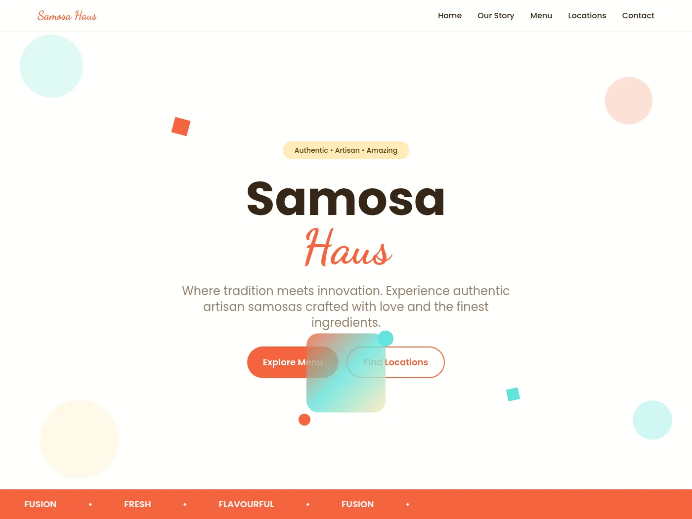 Samosa Haus Website Redesign with Playful and Artistic Flair