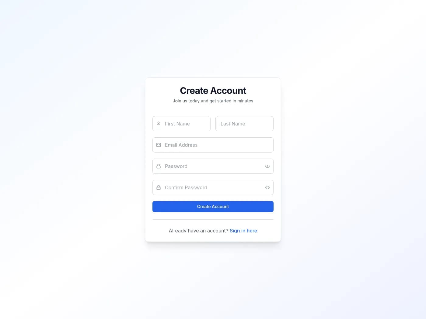 Sample HTML CSS Registration Form