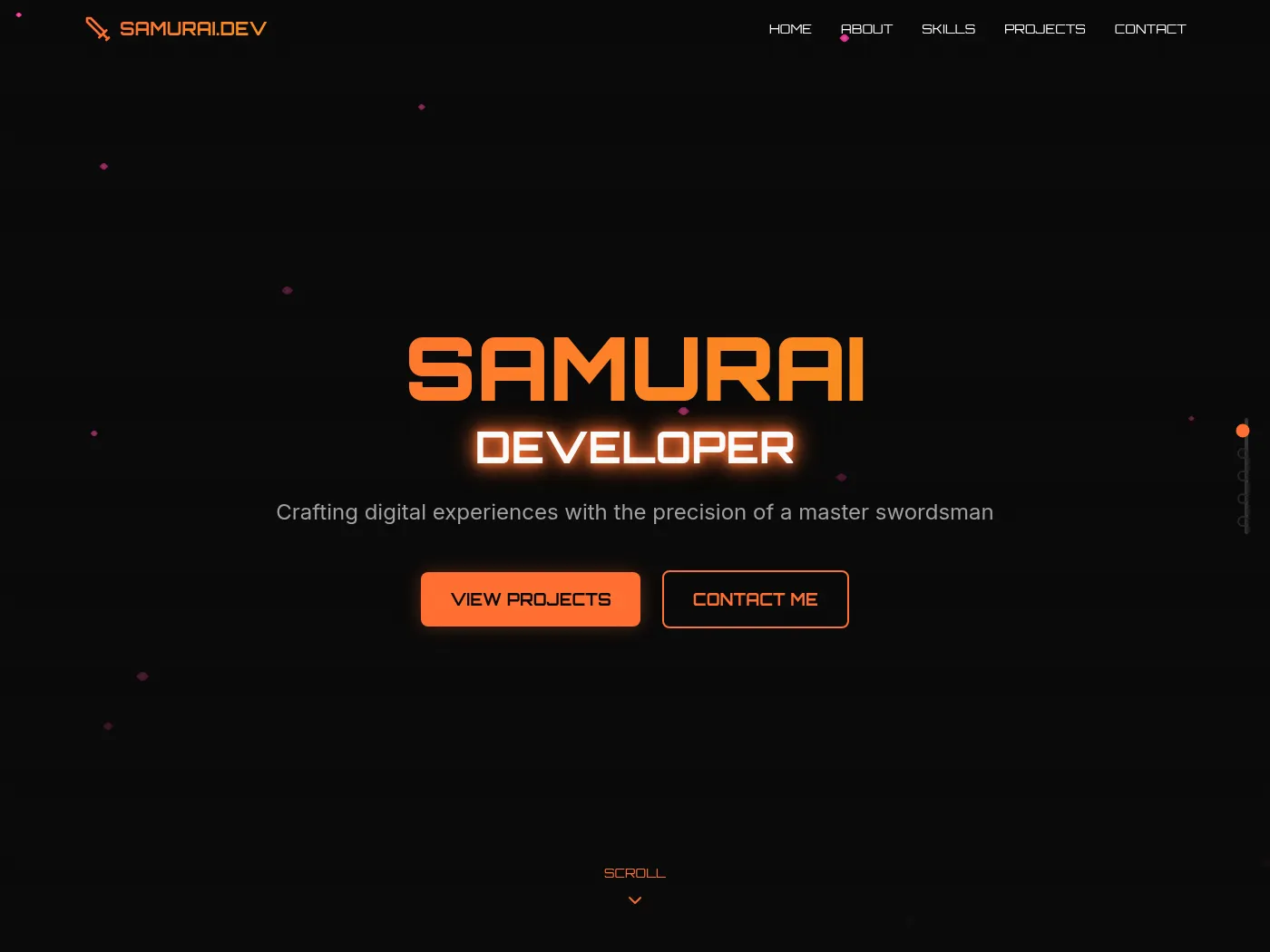 Samurai Scroll: 3D Animated Portfolio for Developers