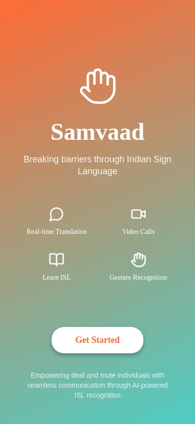 Samvaad – Indian Sign Language Real-Time Communication Mobile App