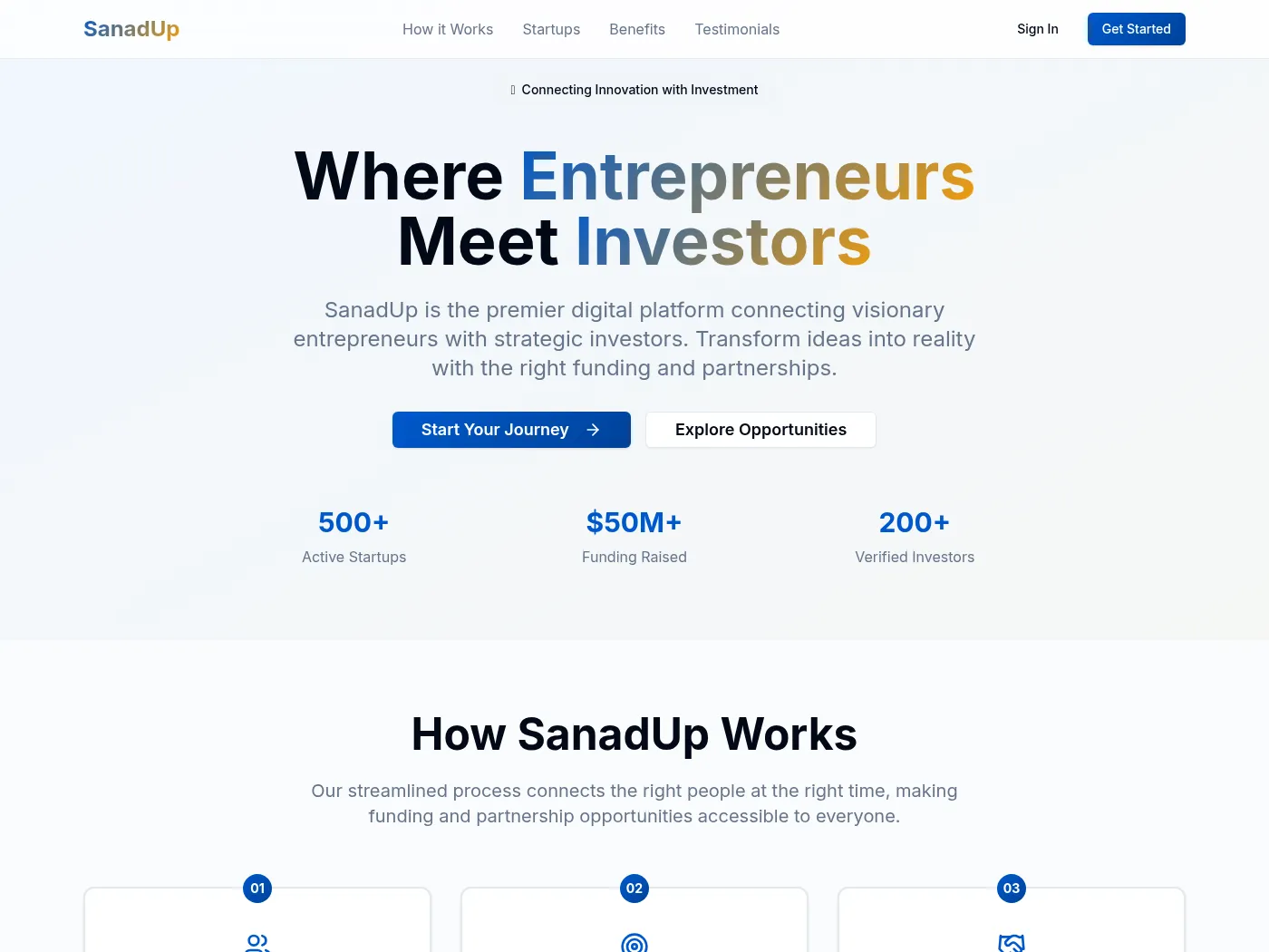 SanadUp Fintech Landing Page