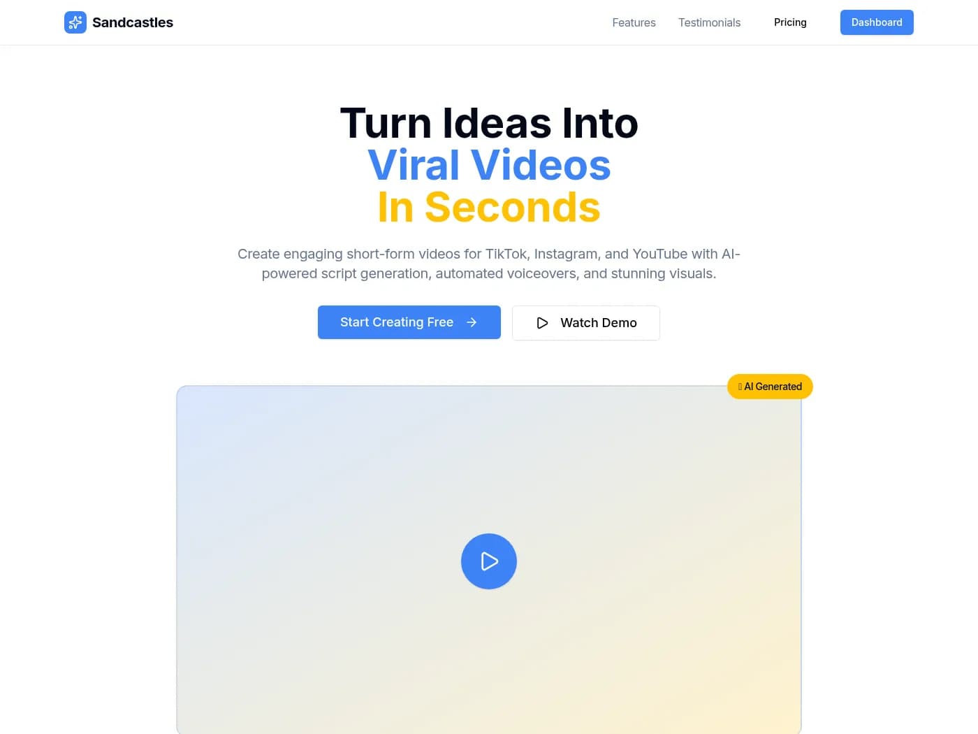 Sandcastles.ai Clone