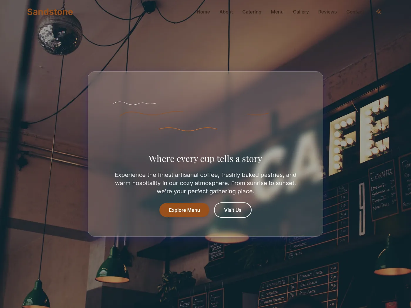 Sandstone Cafe Showcase Web Experience