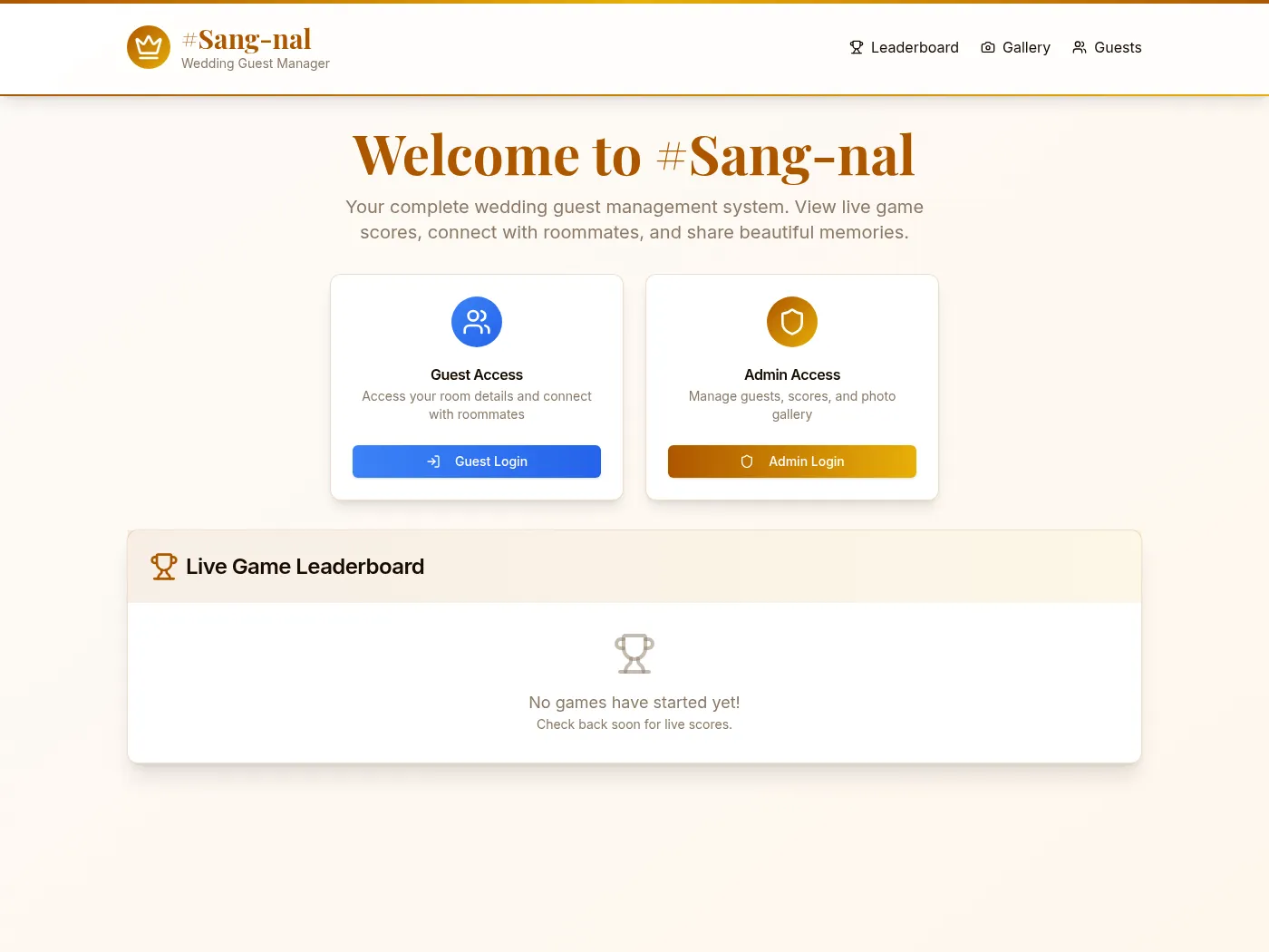 #Sang-nal: The Ultimate Wedding Guest & Event Manager