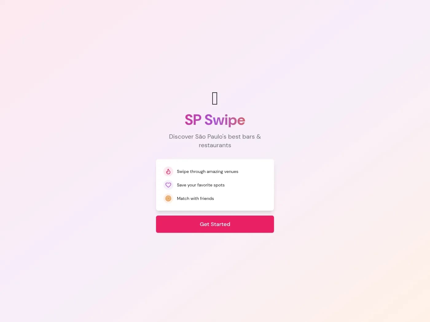 Swipe & Match Bar and Restaurant Finder for São Paulo