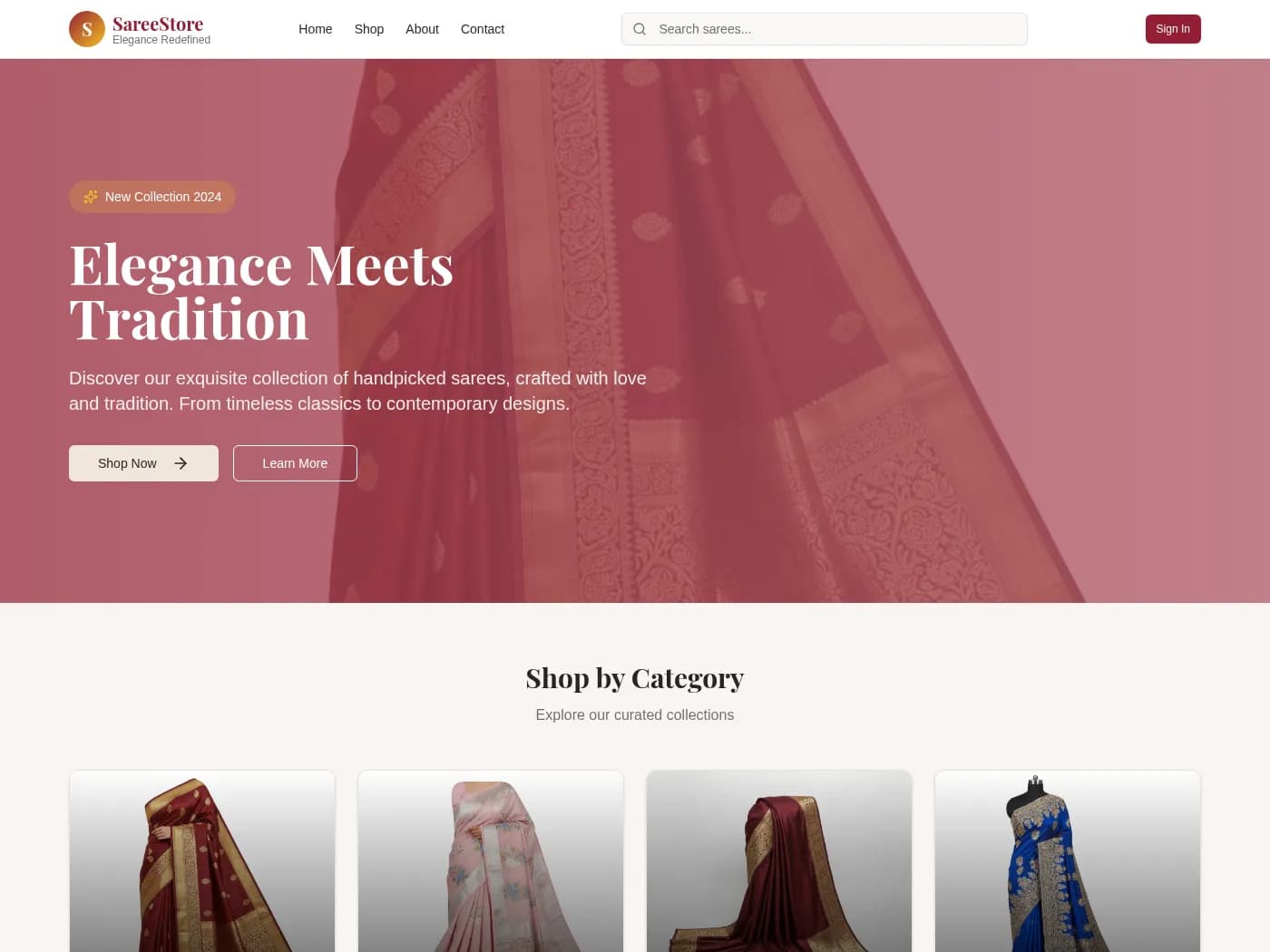 SareeStore Pro – A Modern & Elegant E-Commerce Platform for Online Saree Shopping