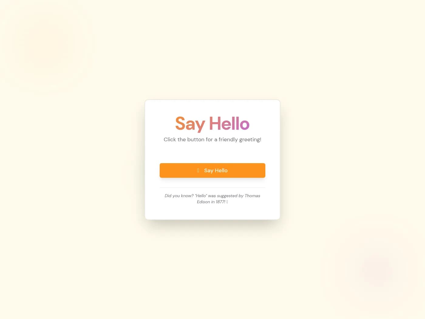 Say Hello Web App