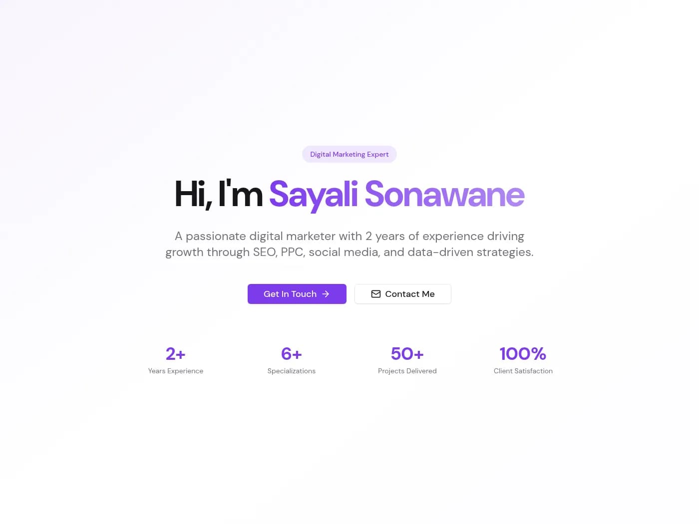 Sayali Sonawane Digital Marketing Portfolio