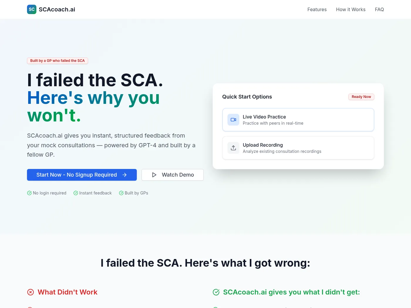 SCAcoach.ai: Instant AI Feedback for GP SCA Exam Practice