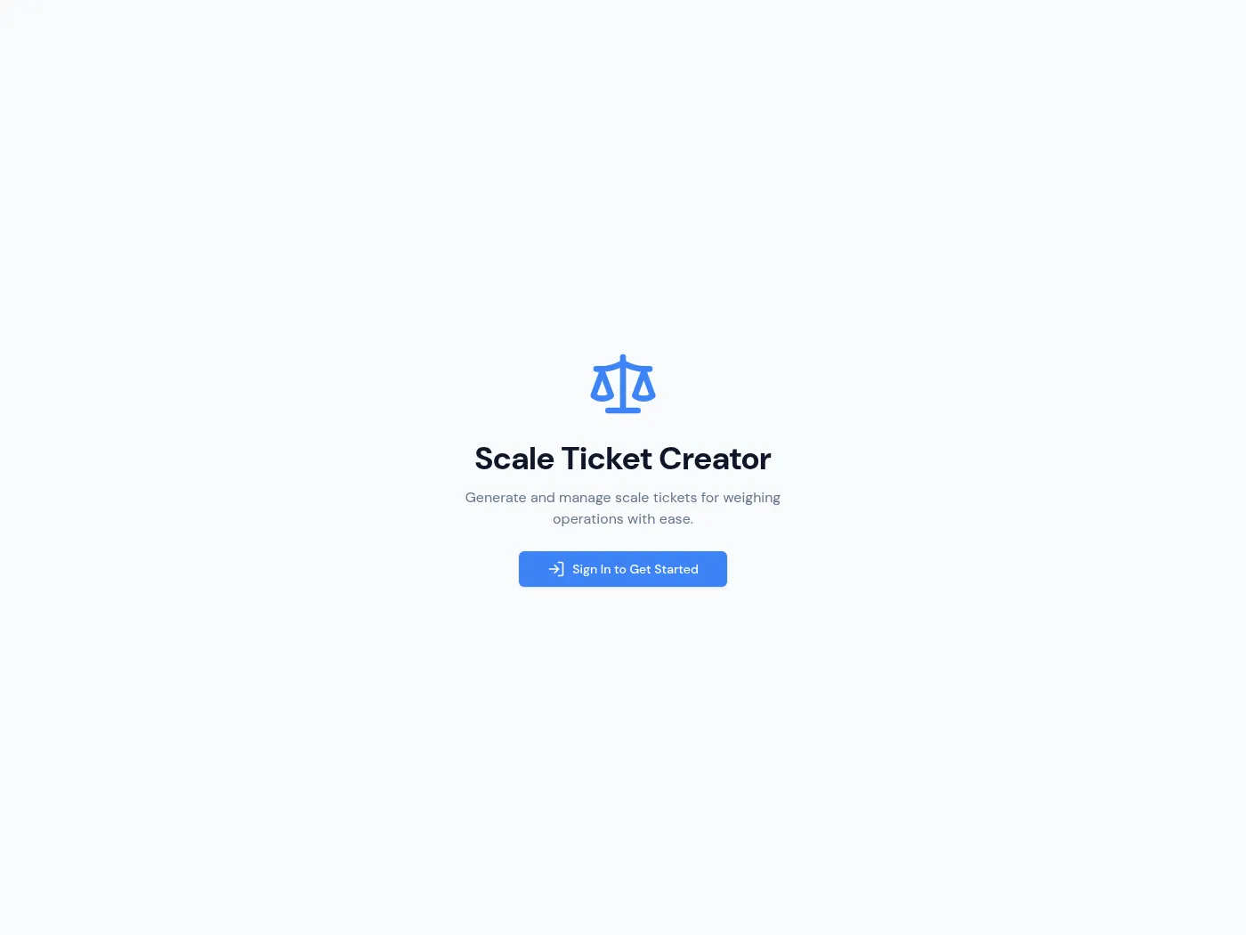 Scale Ticket Creator