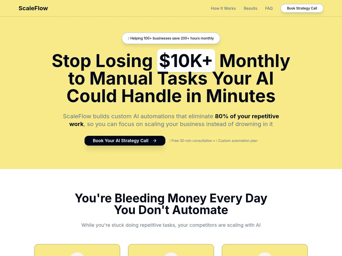 ScaleFlow RetroUI High-Converting AI Agency Landing Page