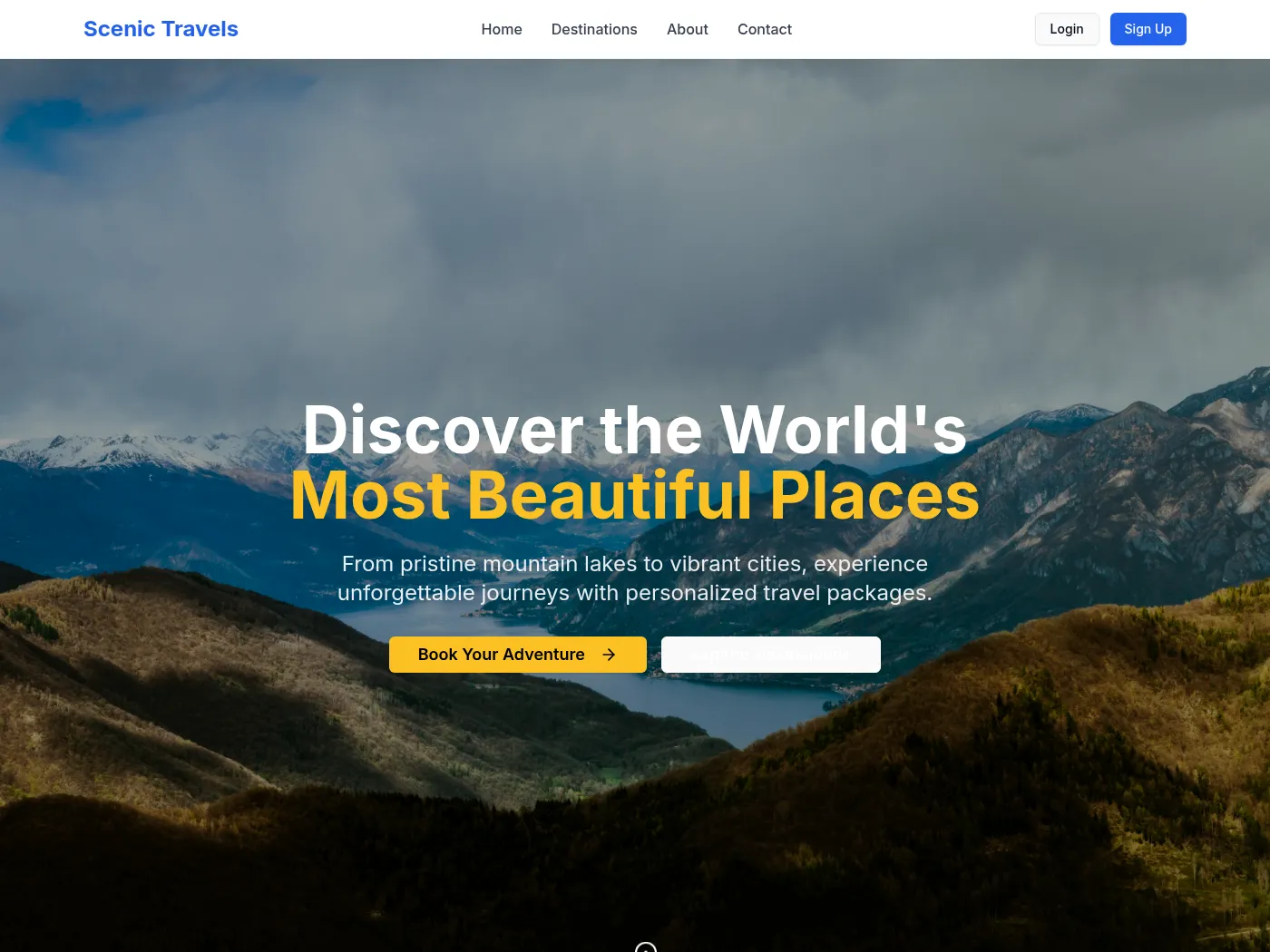 Scenic Travels: Responsive Travel Booking Website