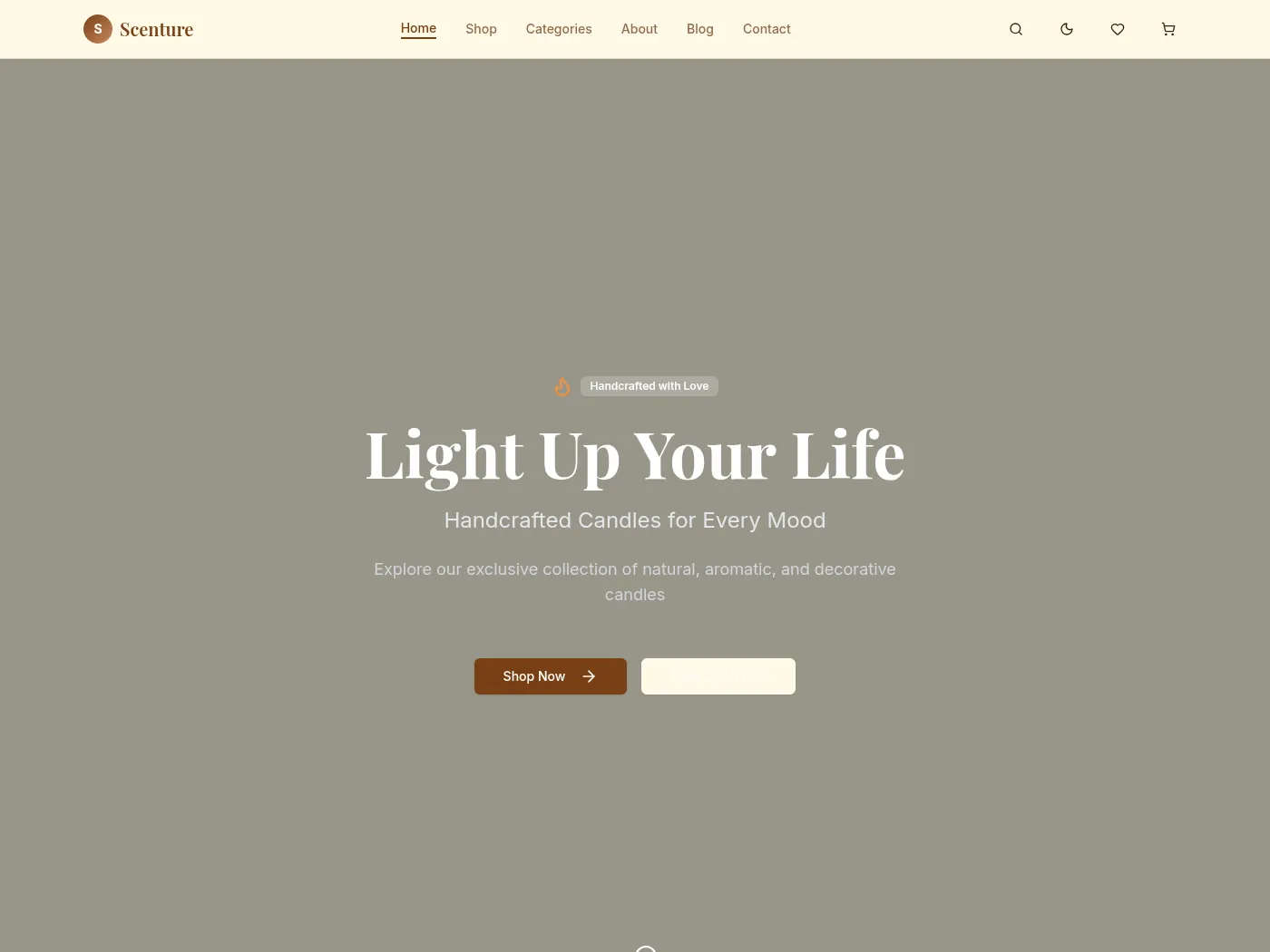 Scenture Candle Shop – Modern Responsive E-commerce Website
