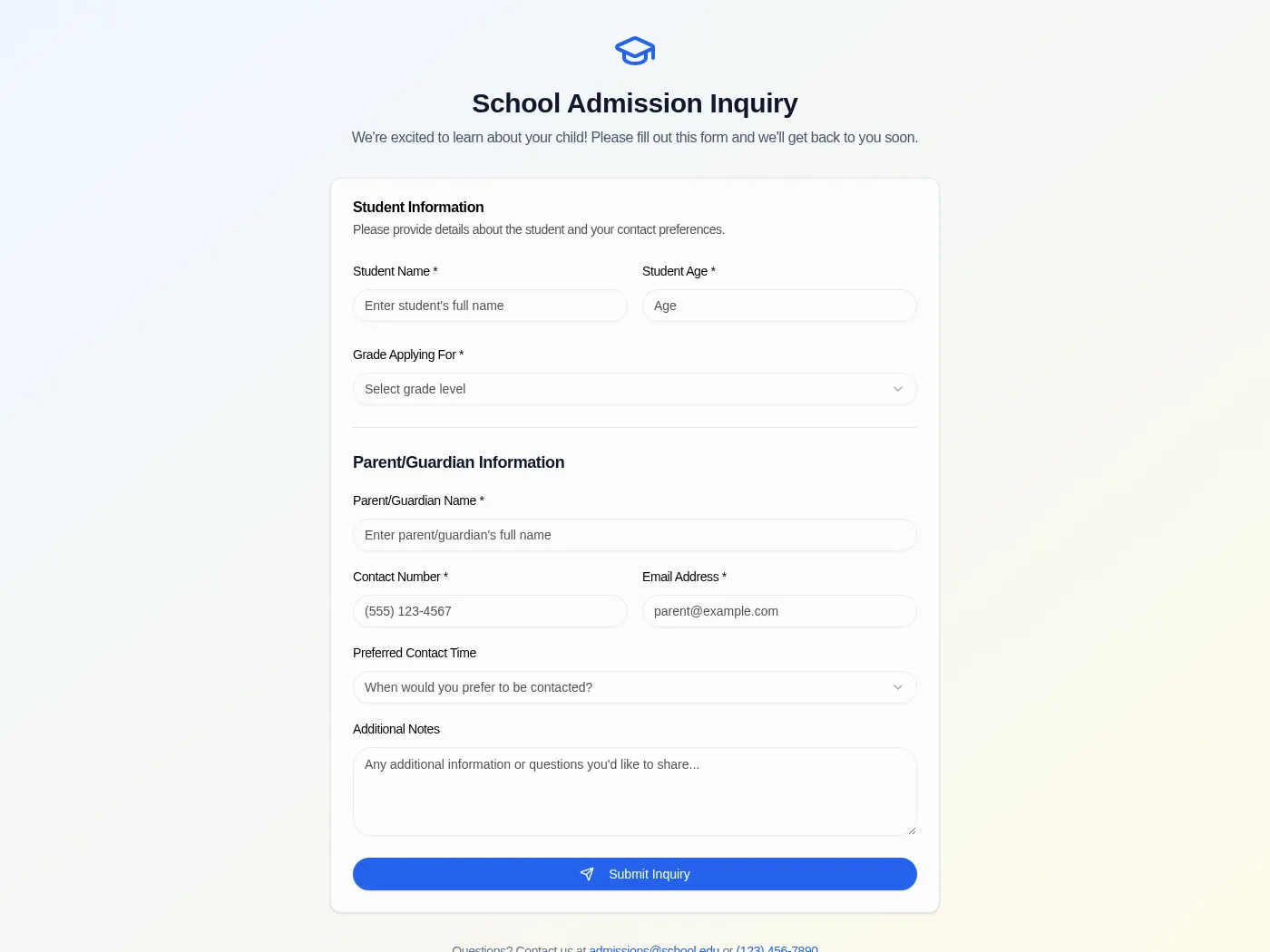 School Admission Lead Generation & Management System