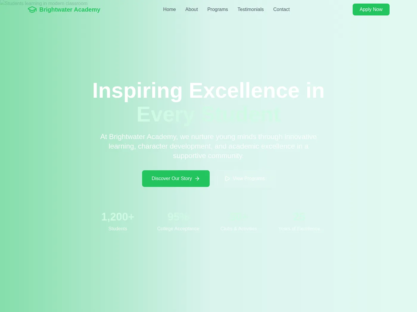 School Landing Page