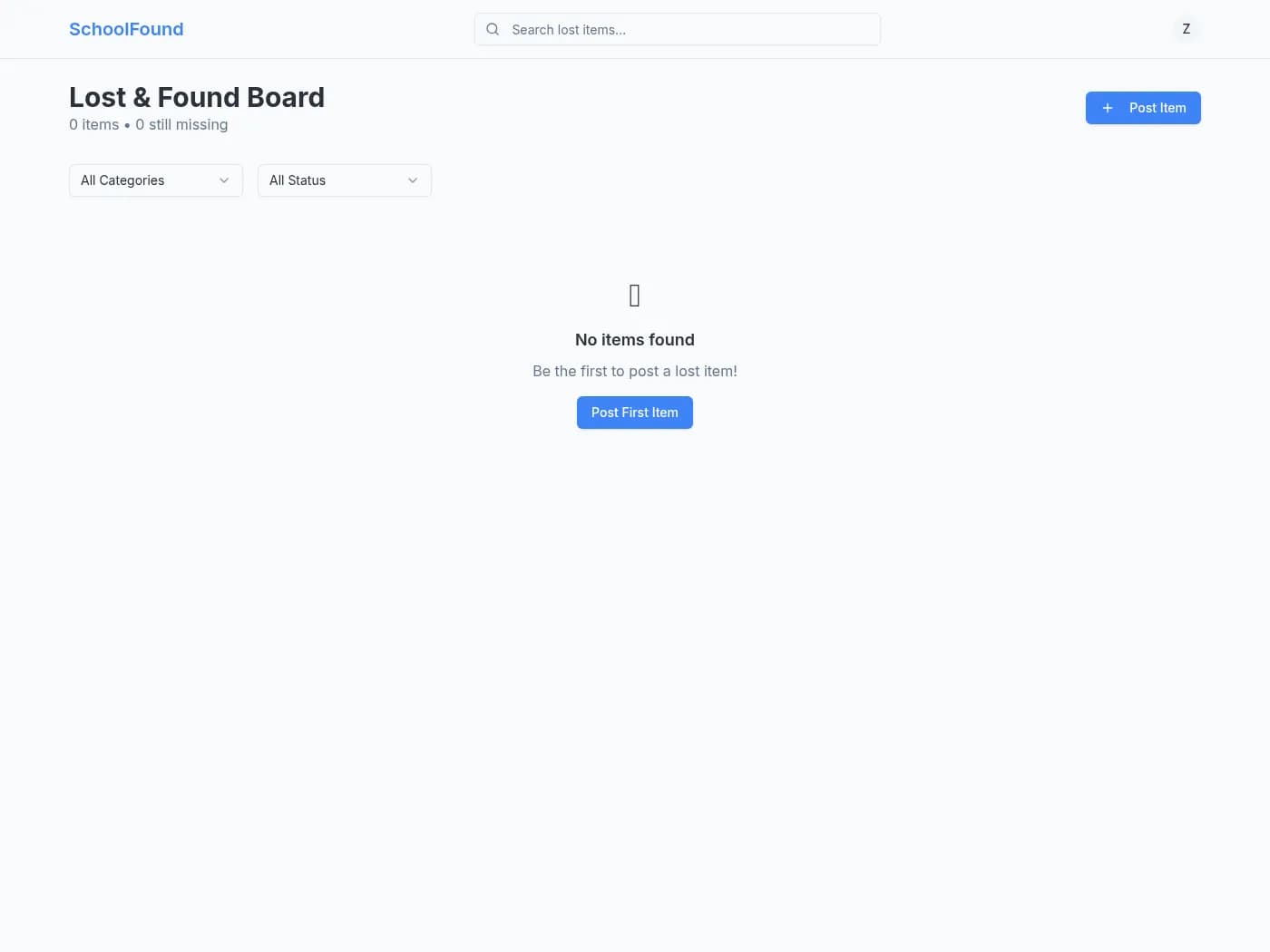 School Lost & Found Digital Platform