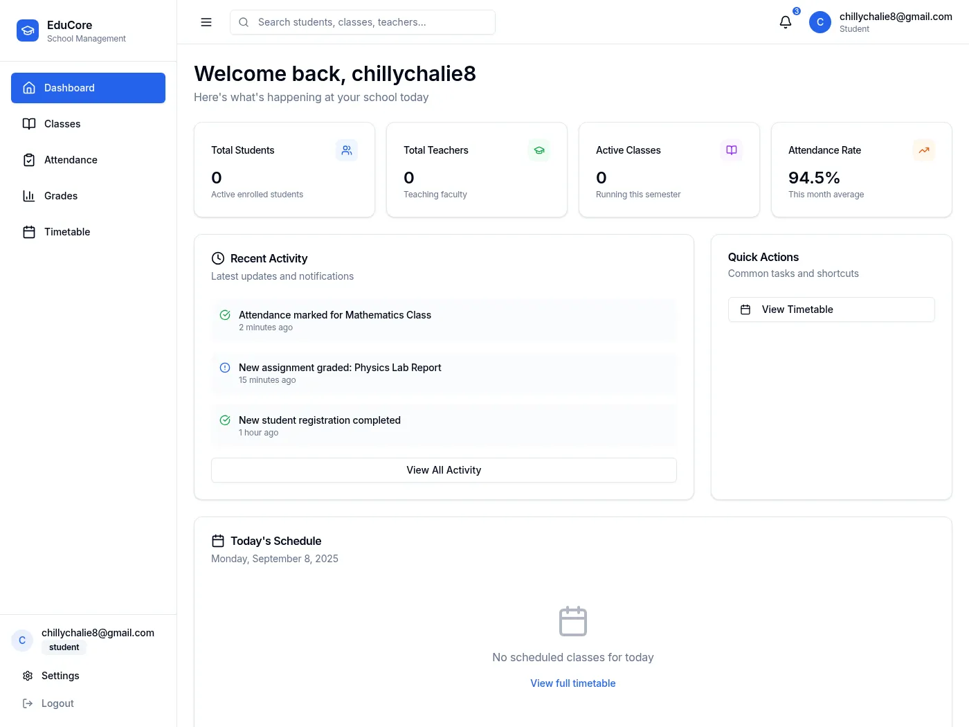School Management Application