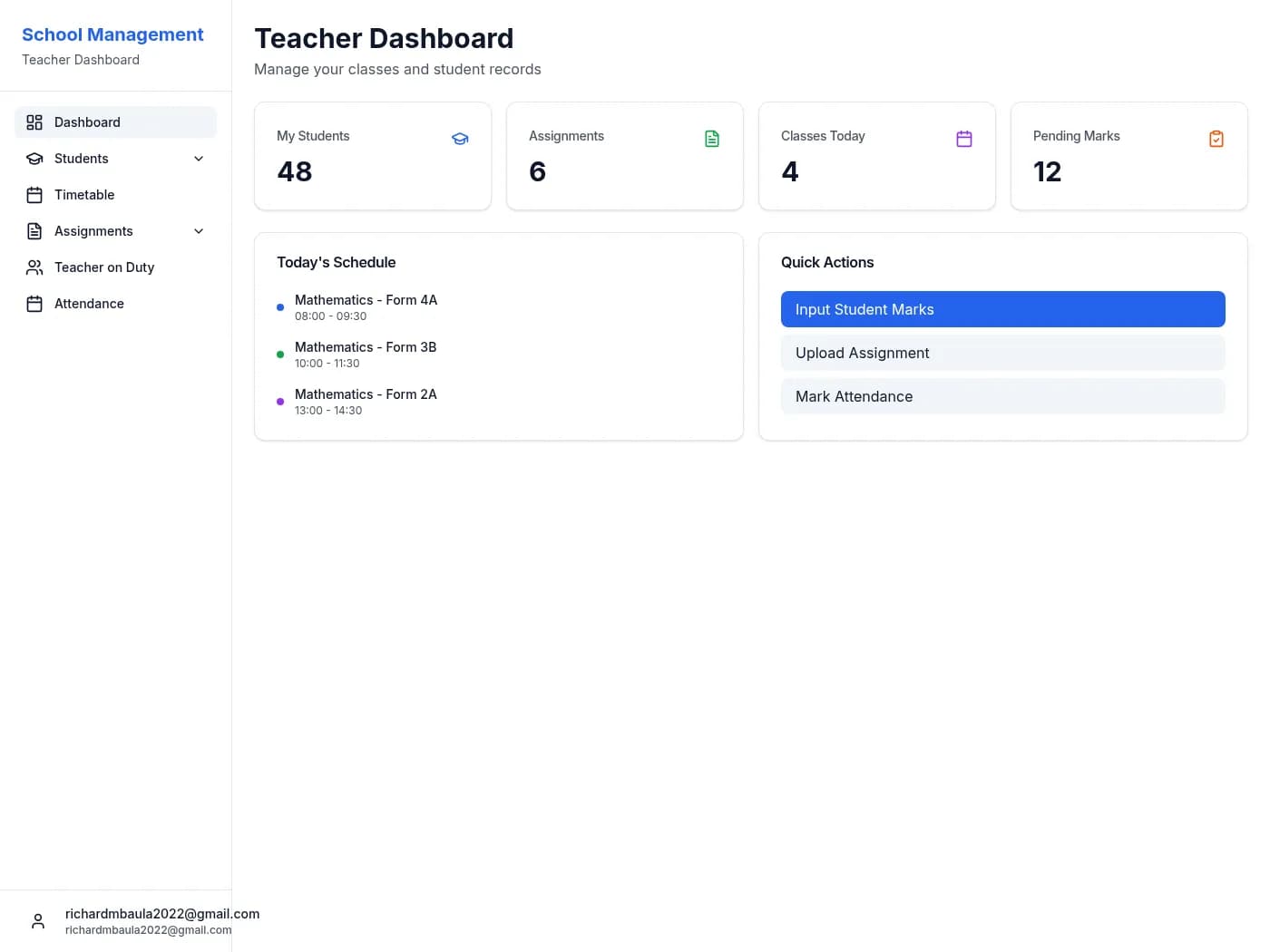 School Management Dashboard Suite