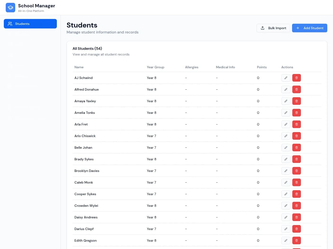 All-in-One School Management & Meal Planner Platform