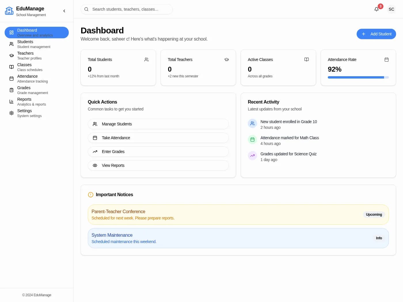 EduManage: School Management Software