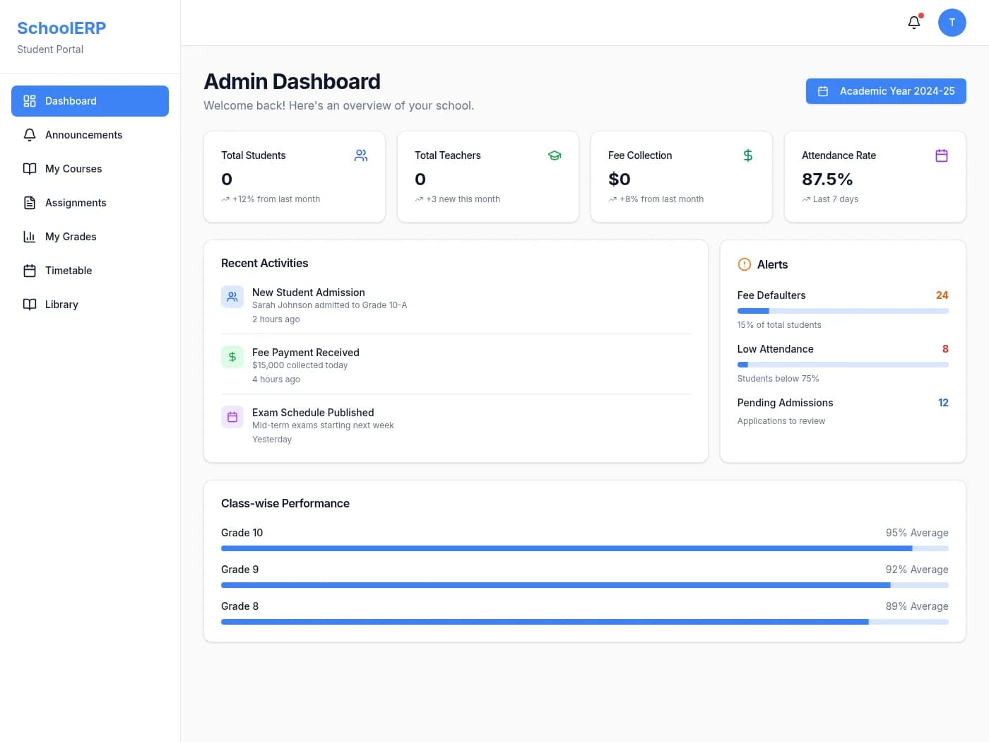 Unified School Management System (Comprehensive School ERP)