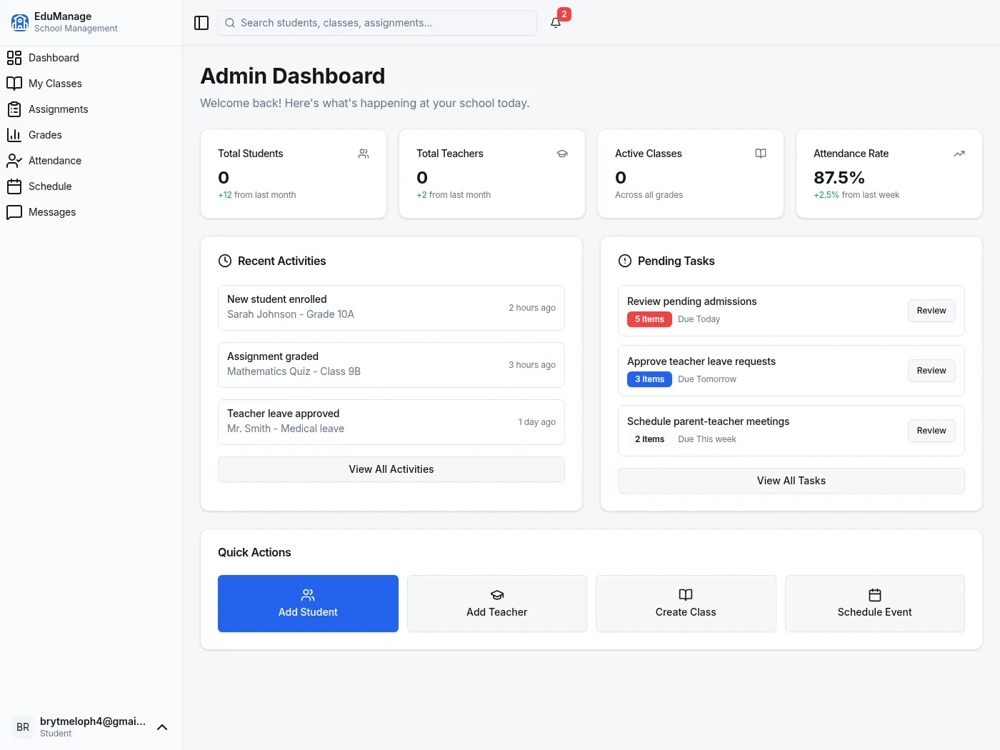 Modular School Management System for K-12 Institutions