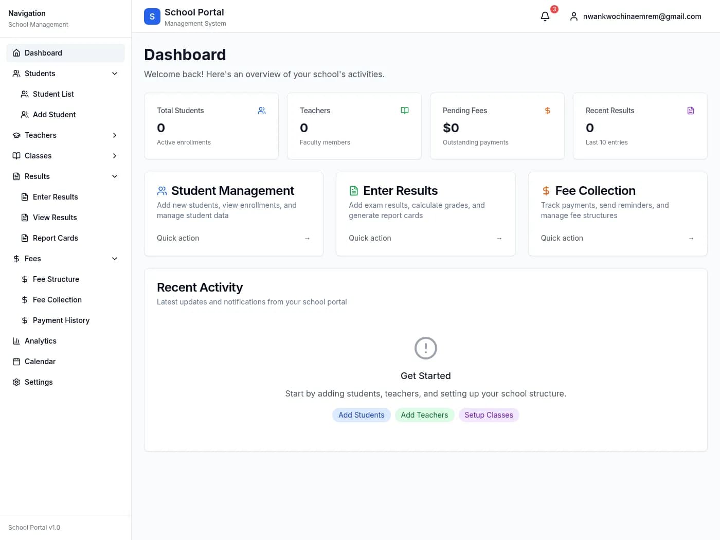 School Result Management and Fees Payment Portal