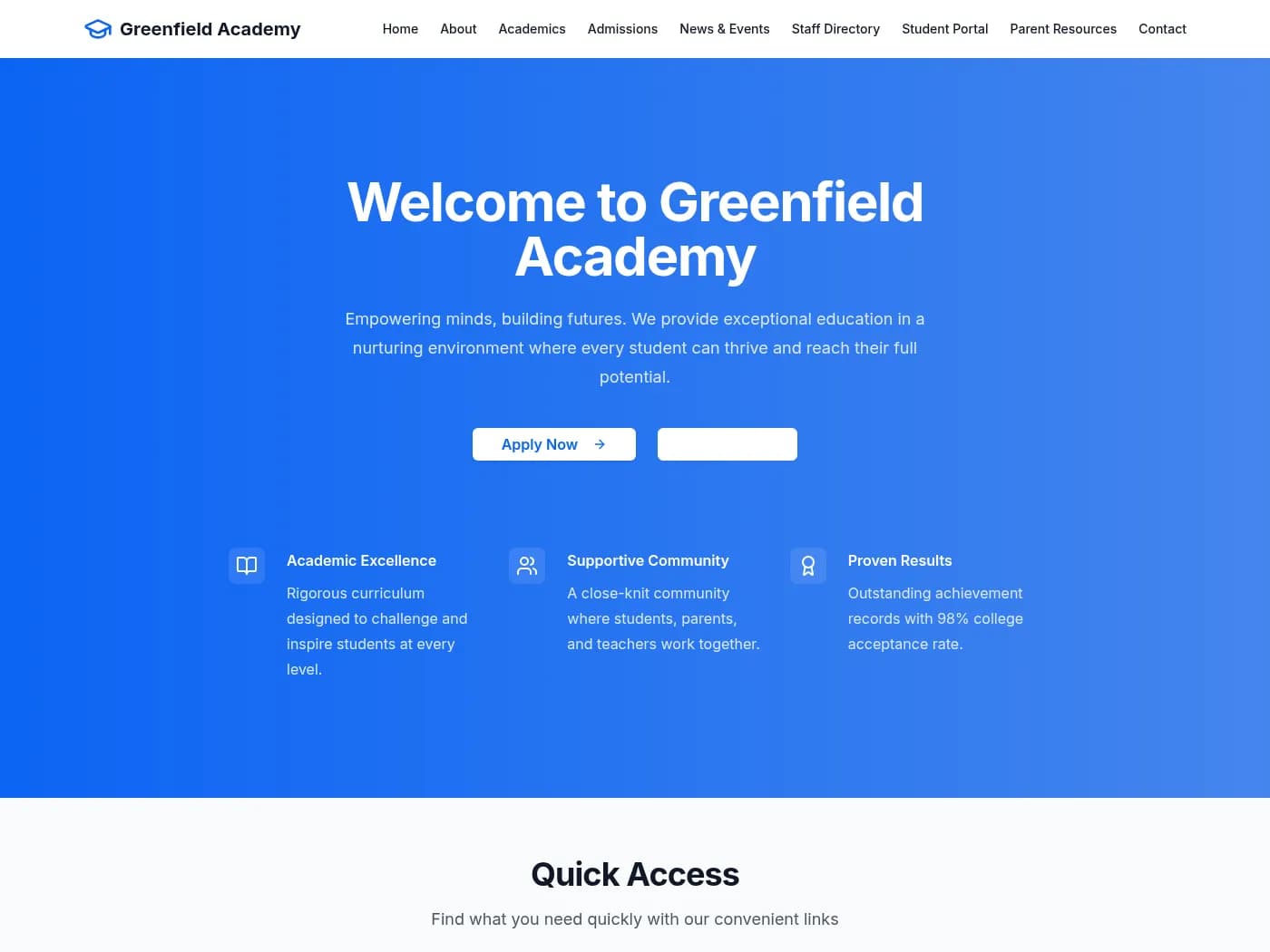 Comprehensive School Website Platform