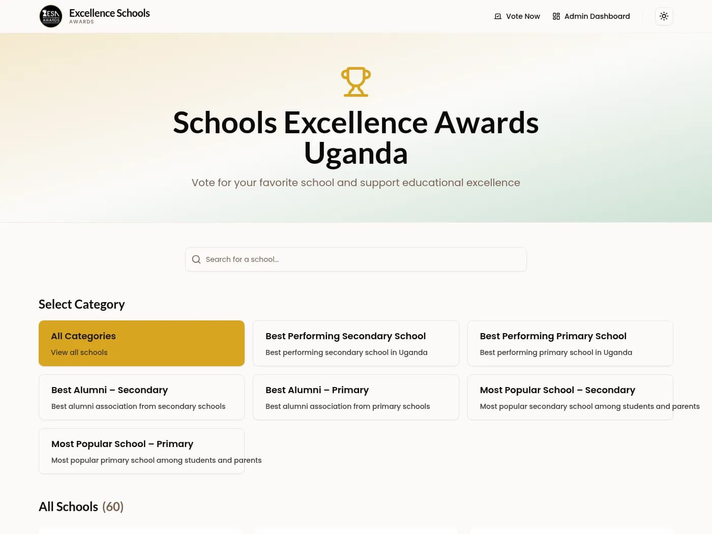 Schools Excellence Awards Uganda – Official Voting Platform