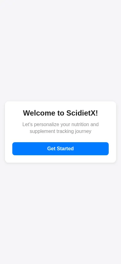 ScidietX Onboarding & Initialization Pages