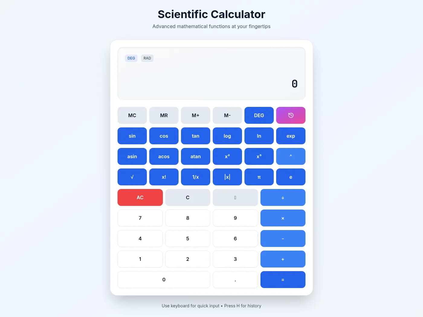 Advanced Scientific Calculator