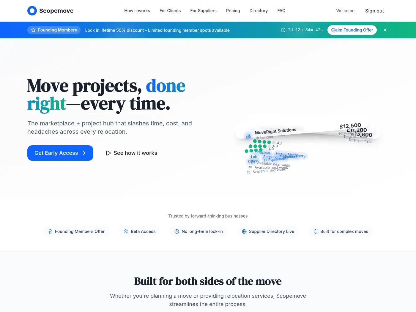 Scopemove: B2B Relocation Marketplace & Project Hub