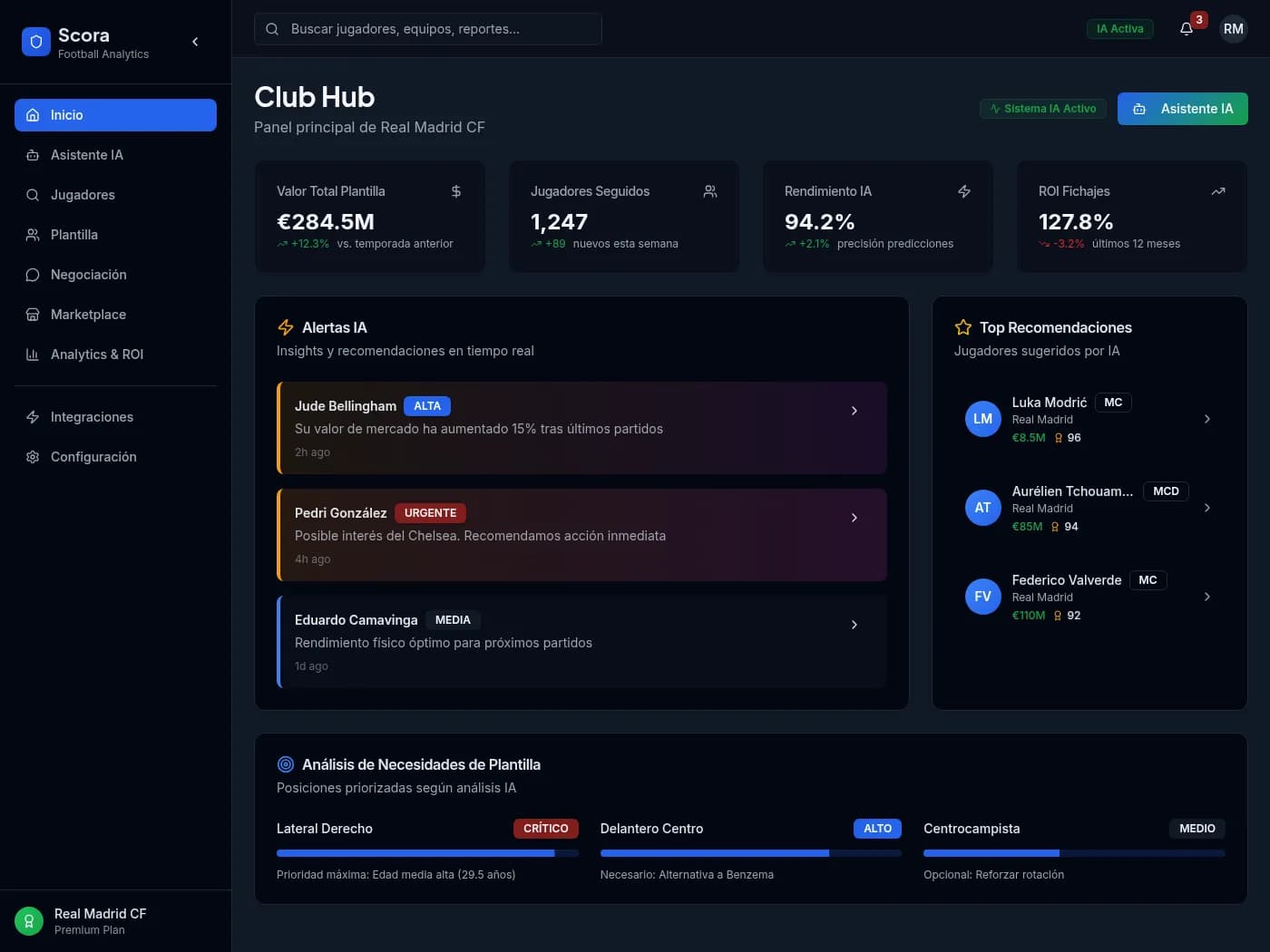 Scora: AI-powered Football Scouting SaaS
