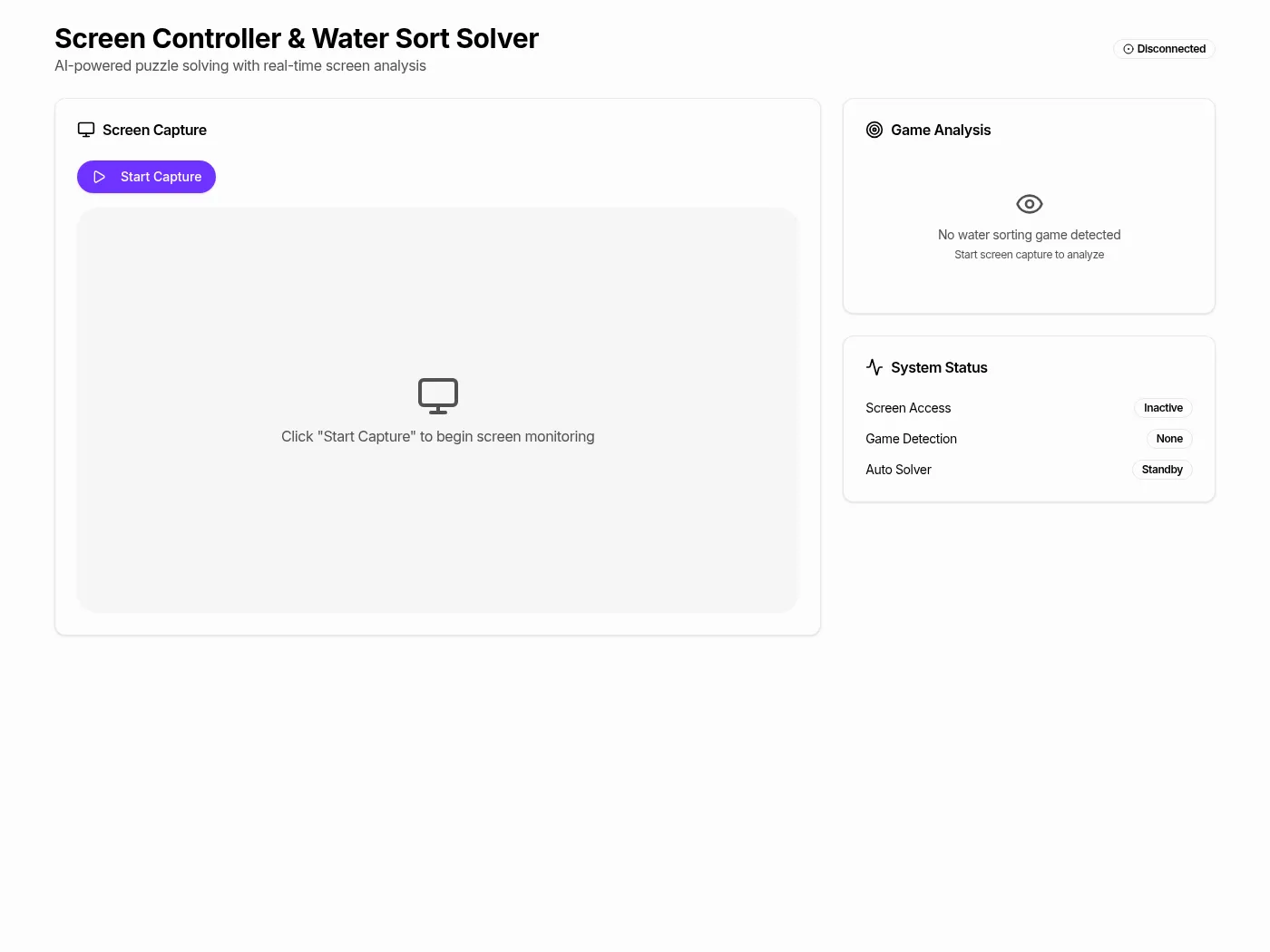 Screen Controller and Water Sorting Game Solver