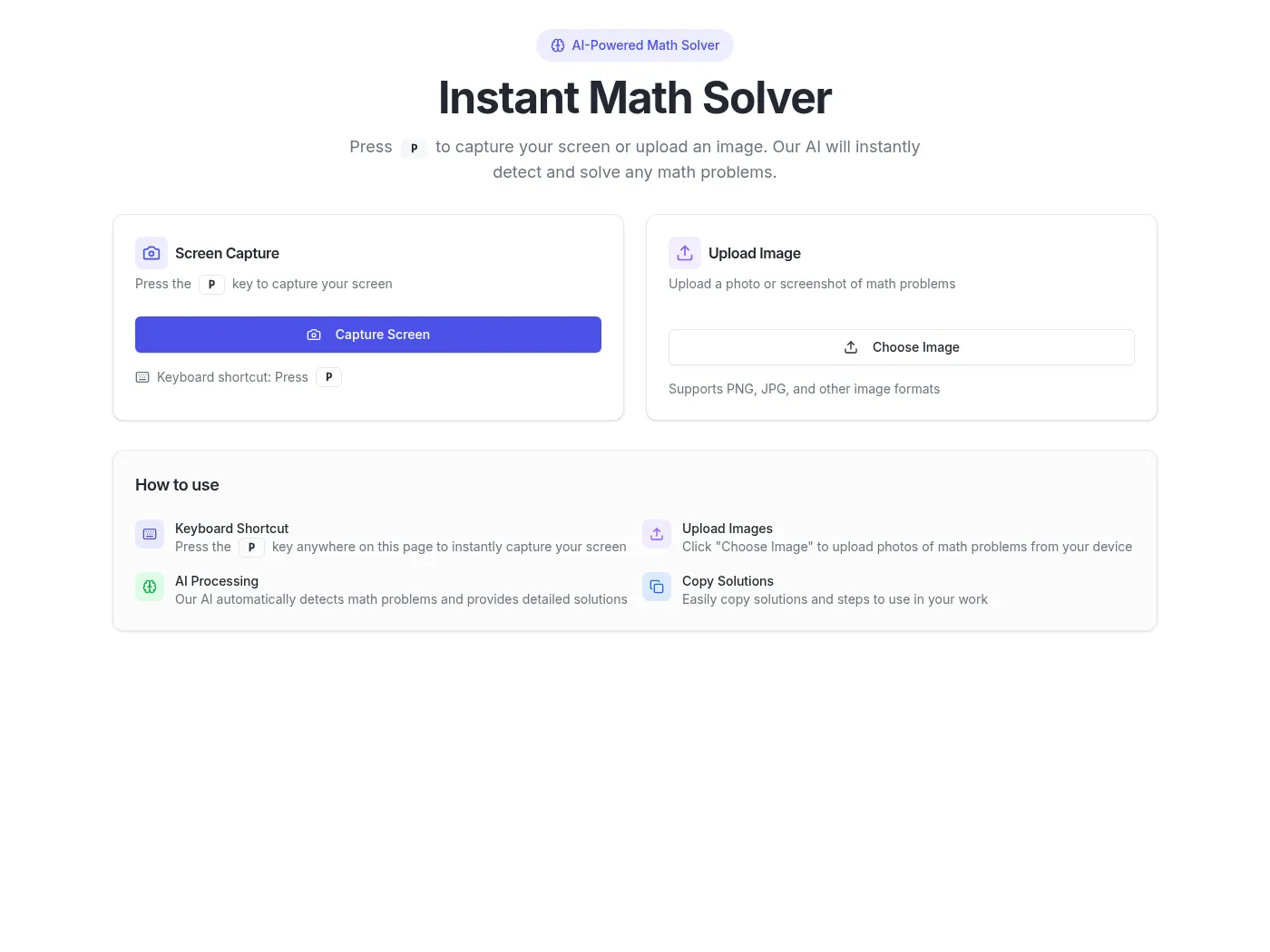 Instant Math Solver from Screenshots via Keyboard Shortcut
